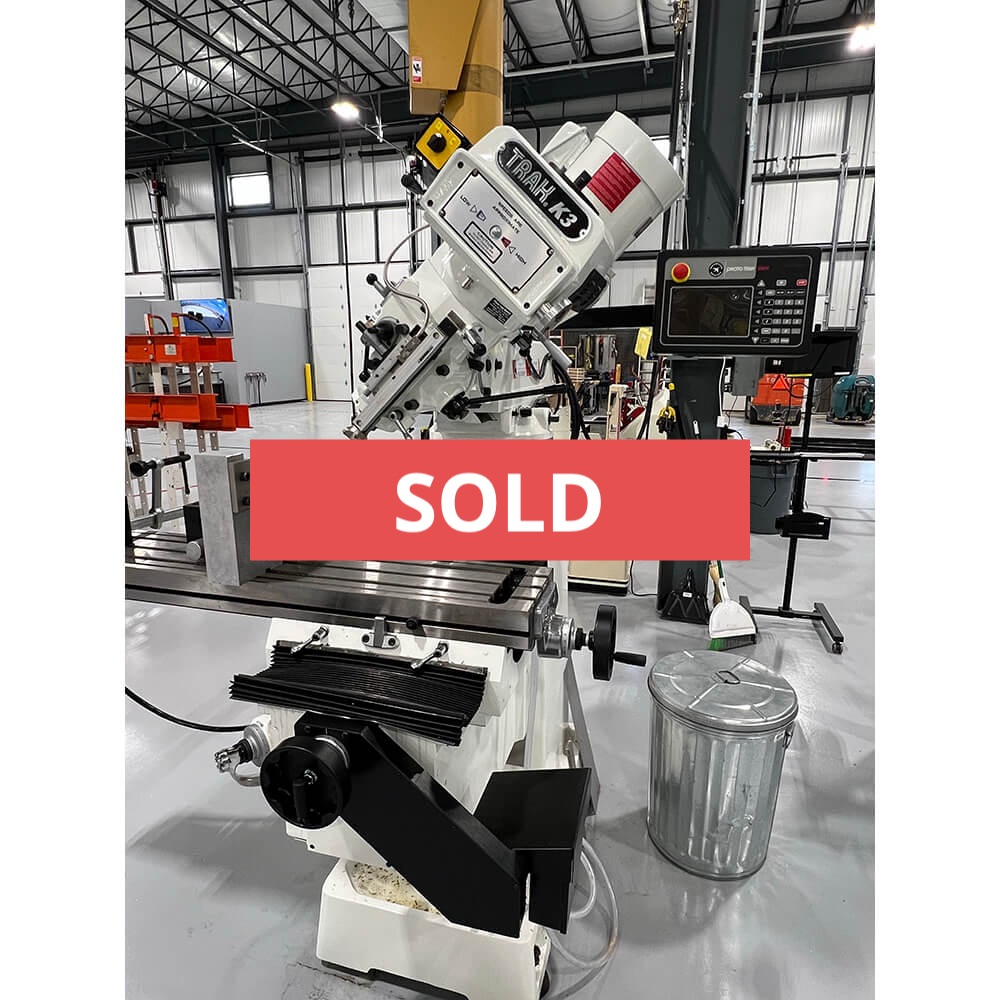 10" x 50" Used Proto-Trak CNC Knee Mill Model Trak K3 EMX